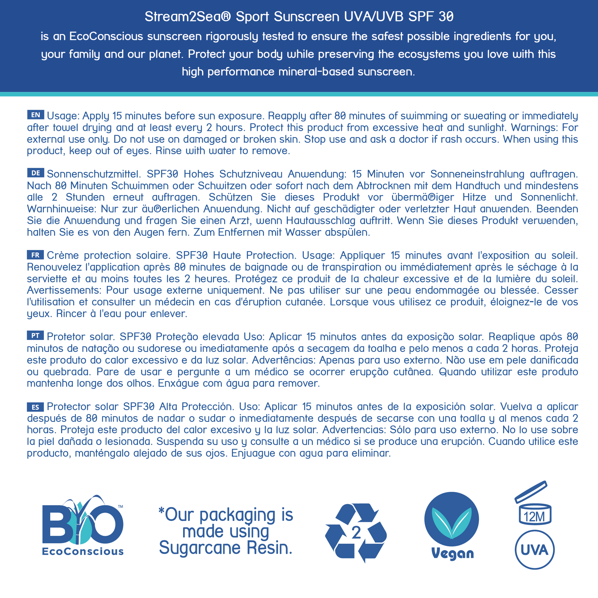 Sport Sunscreen SPF 30 – Stream2Sea Global